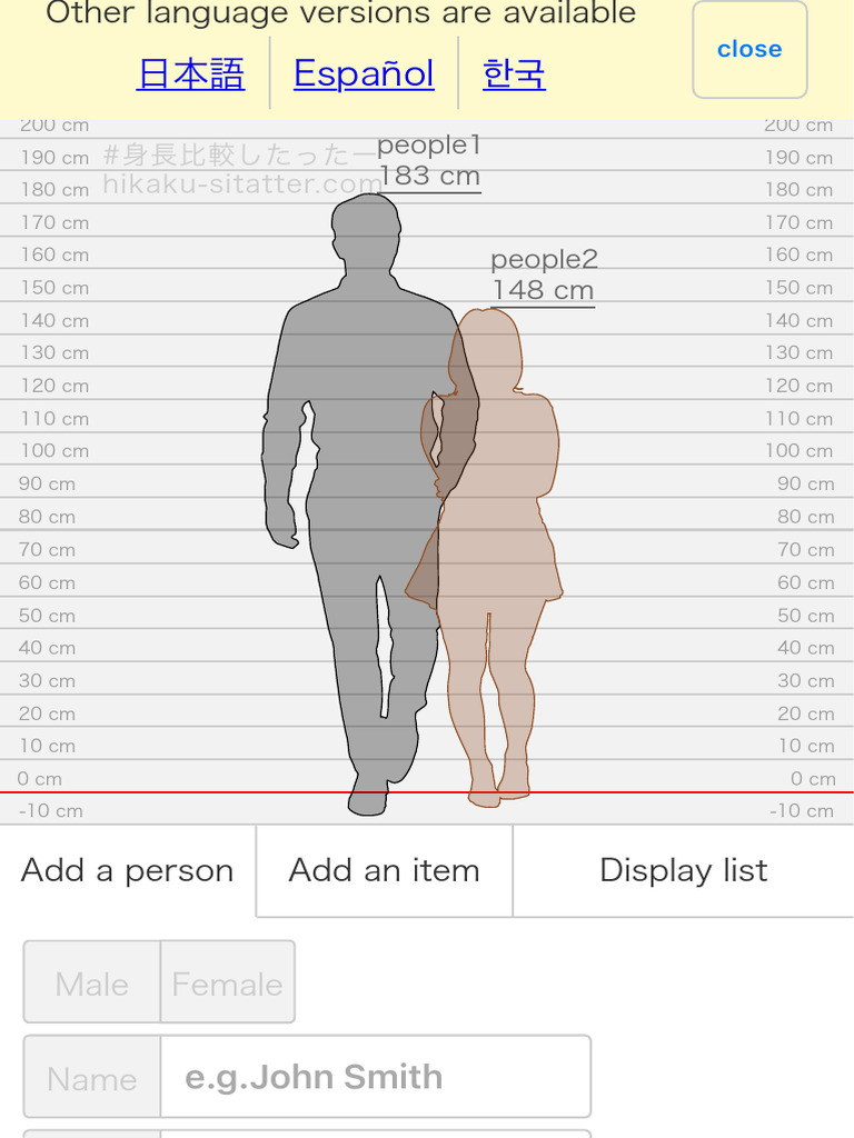 Hikaku Sitatter - Height Comparison Chart | PDF