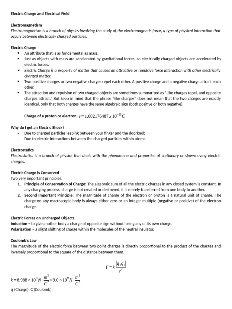General Physics 2 | PDF | Electric Charge | Electric Field