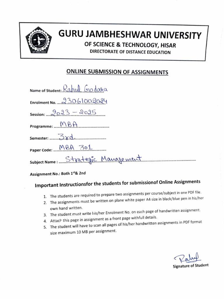 Online Assignment Submission Guide for MBA | PDF