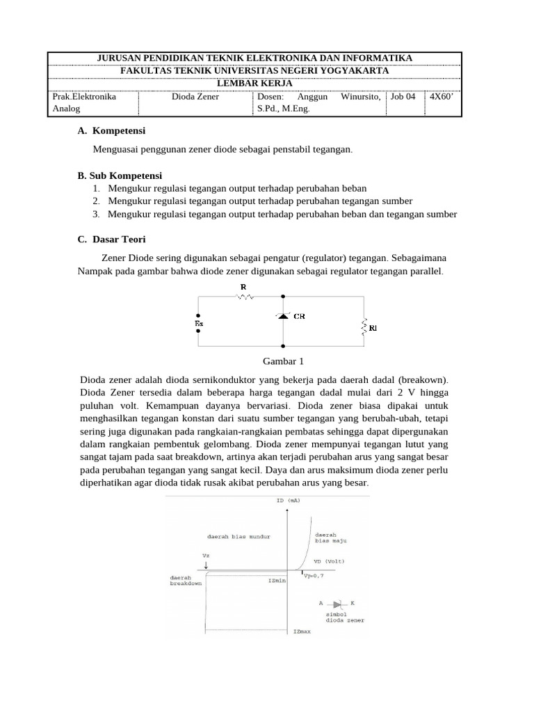 Laporan Dioda Zener | PDF