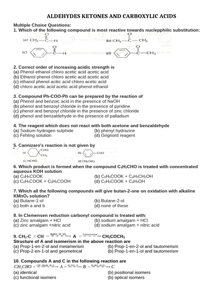 Aldehydes Ketones and Carboxylic Acids | PDF | Aldehyde | Ketone
