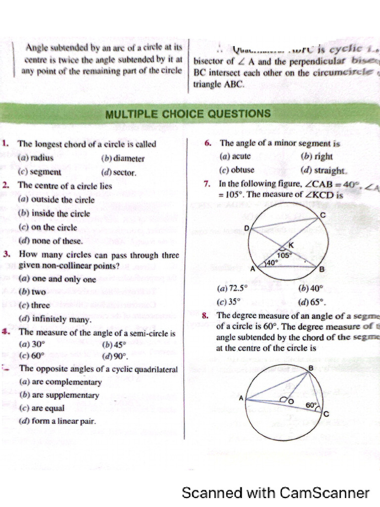 MCQ Circles | PDF