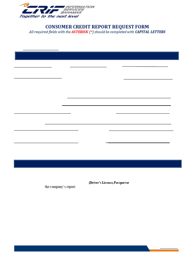 Consumer Creditreportrequest Form | PDF | Credit History | Government And Personhood