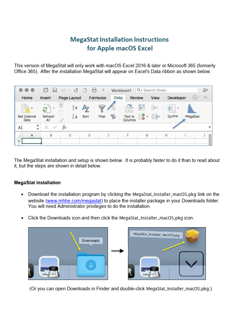 MegaStat Installation Instructions MacOS New | PDF | Installation (Computer Programs ...