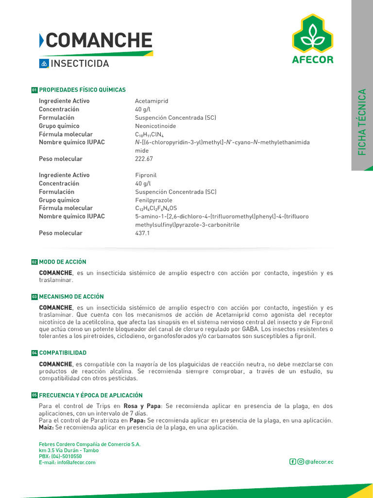 Comanche Ficha Tecnica | PDF