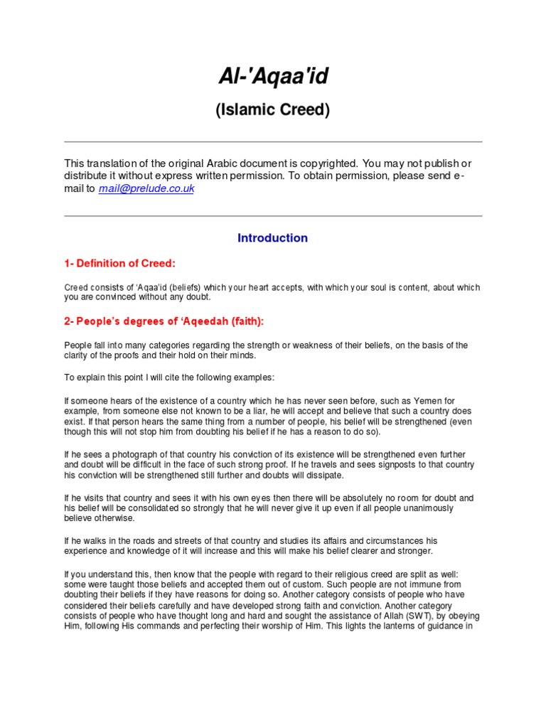 Al Aqaid - Imam Hasan Al Banna | PDF | Flowers | God In Islam