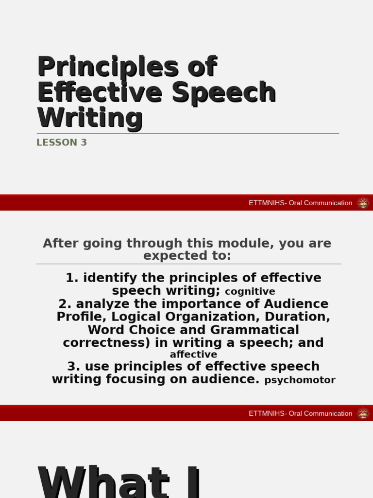 Lesson 3 - Speech Writing 2 | PDF | Communication | Conversation