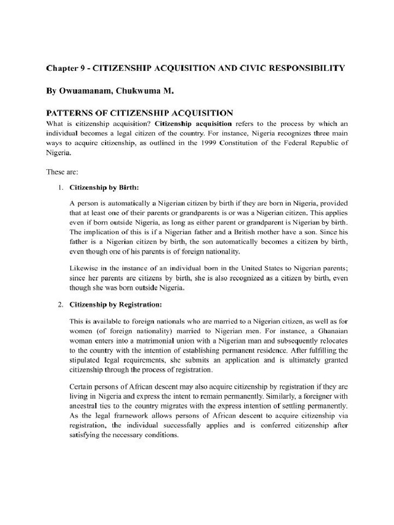 GST 112 - Citizenship Acquisition | PDF