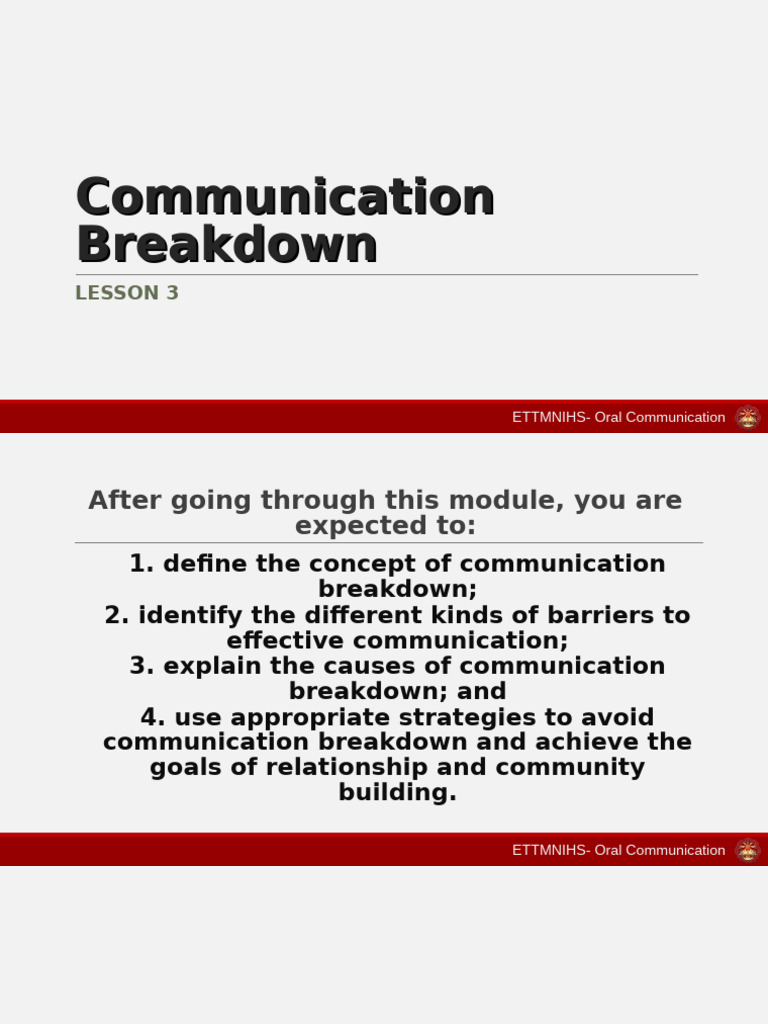 Lesson 3 - Communication Barriers | PDF | Communication | Semantics
