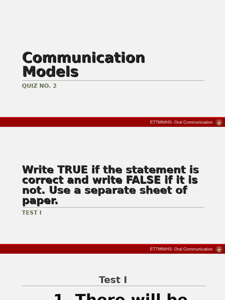 Quiz 2 - Communication Barriers | PDF | Communication | Cognition