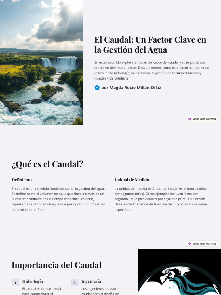5.diap - El Caudal Un Factor Clave en La Gestion Del Agua | PDF | Agua | Descarga (hidrología)