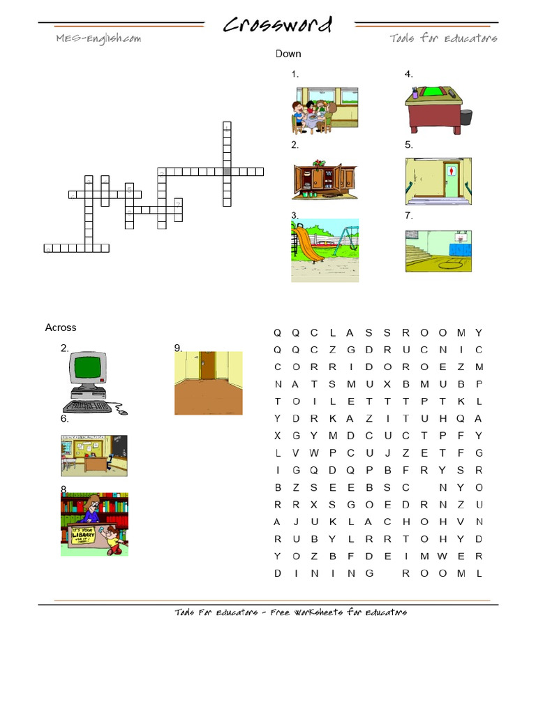Crossword & Word Search School AAU Grade2 | PDF