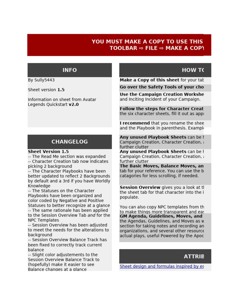 Avatar Legends Campaign Creation Guide | PDF