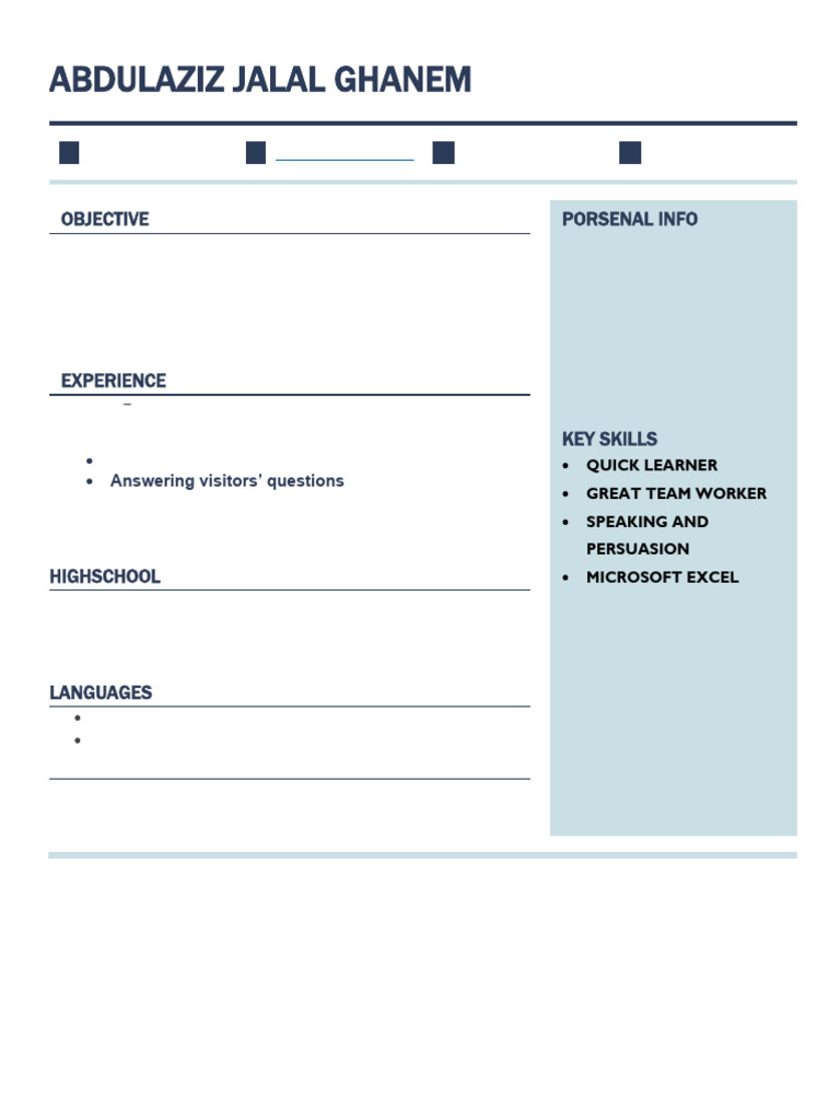 AbdulAziz Jalal ghanemCV 2 | PDF