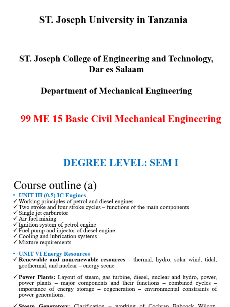 Mechanical Engineering Basics | PDF | Internal Combustion Engine | Carburetor