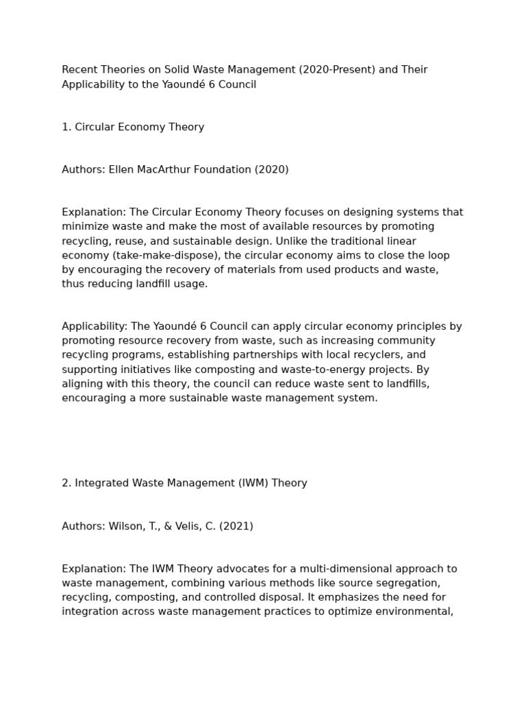Theories Waste | PDF | Waste Management | Recycling
