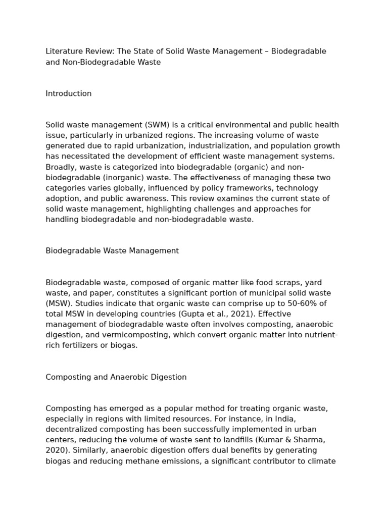 Solid Waste Management: Biodegradable vs Non-Biodegradable | PDF ...