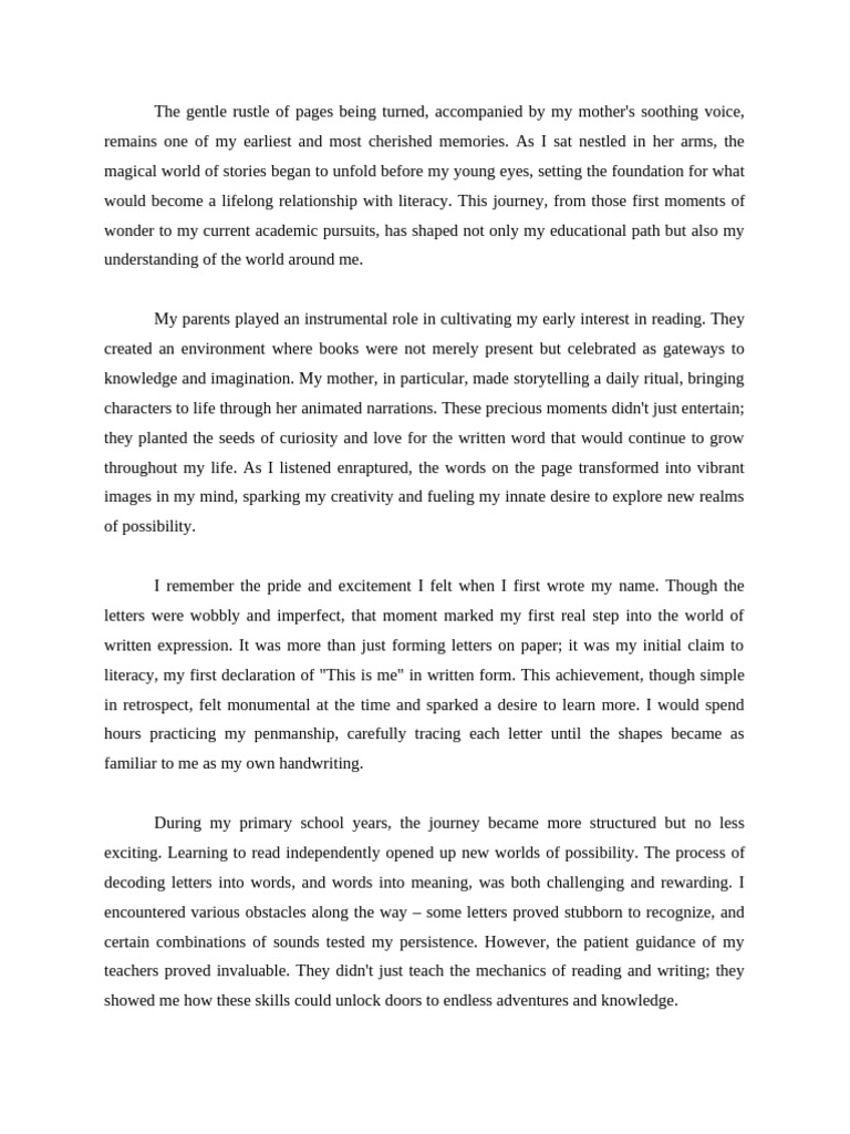 Literacy Autobiography (1).Md | PDF | Literacy | Experience