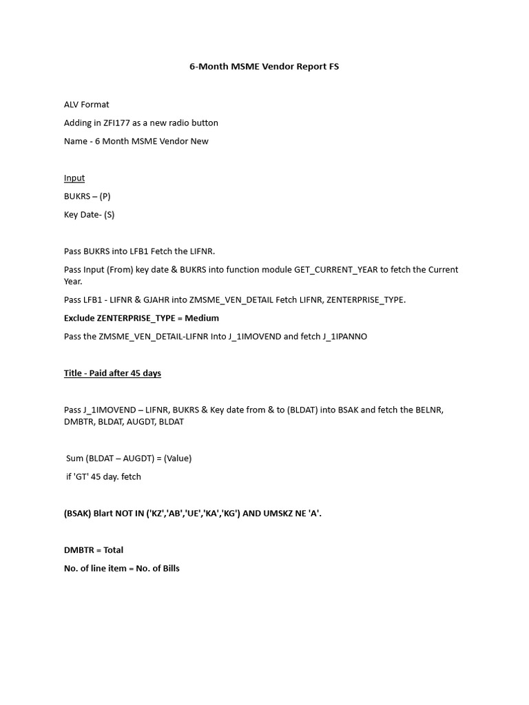 6-Month MSME Vendor Report FS | PDF