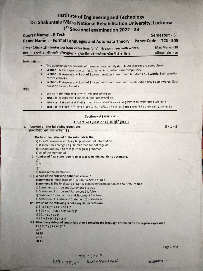 Formal Language & Automata | PDF | Regular Expression | Formal Methods