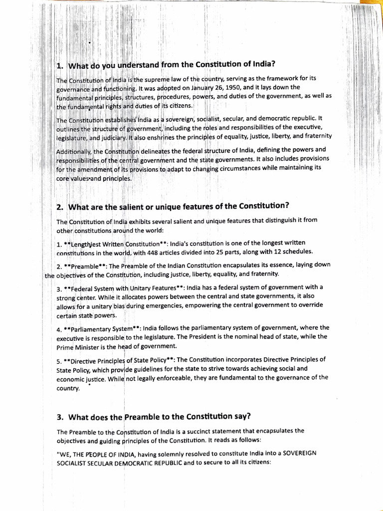 Constitution of INDIA Assignment 2 | PDF