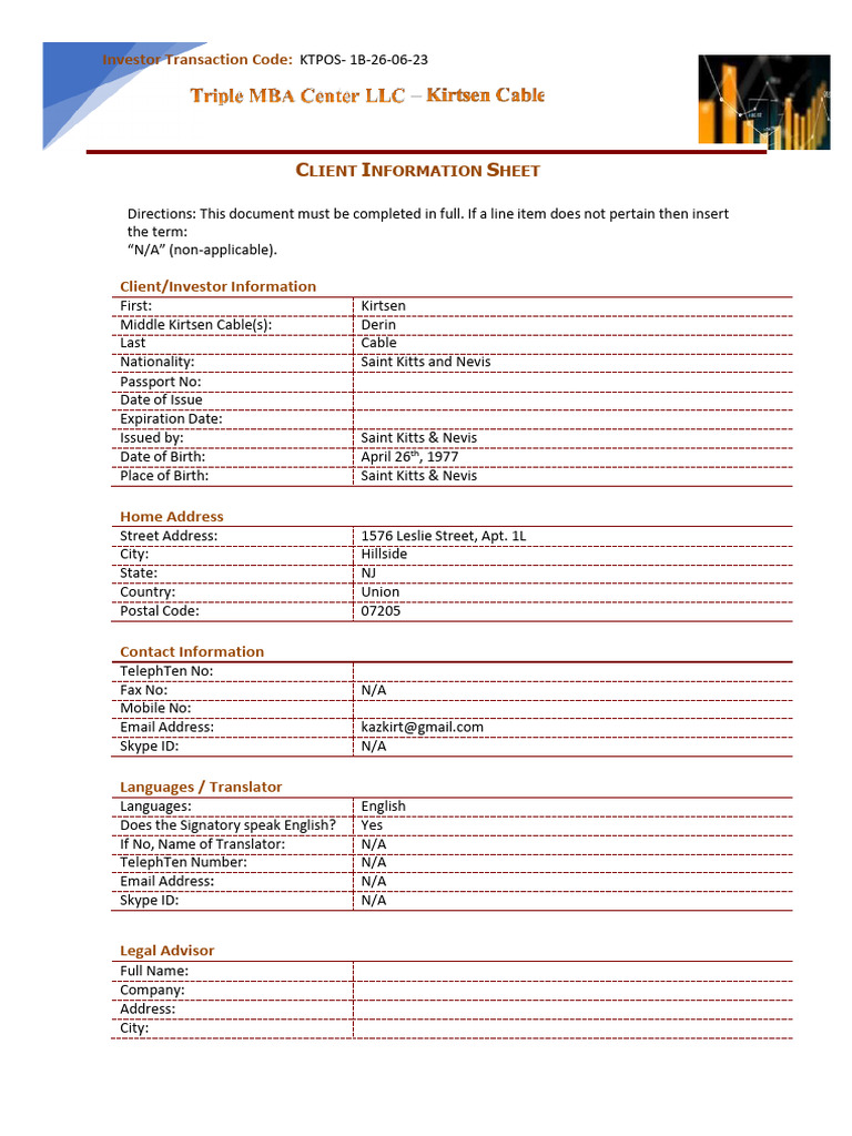 CIS AND CARD DETAILS K CABLE 1B-1 | PDF