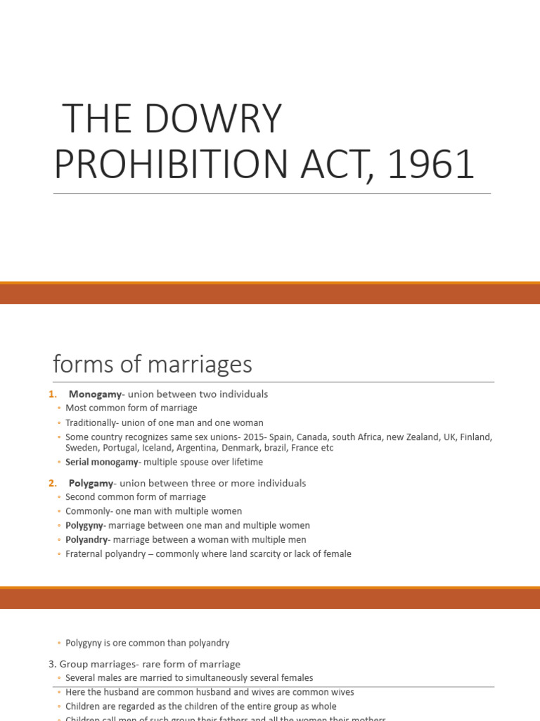 Dowry Prohibition Ppt | PDF | Marriage | Justice