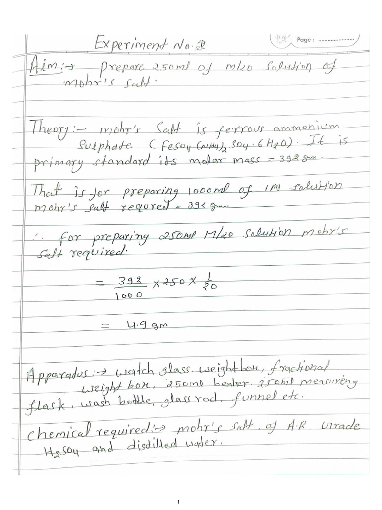 Class 12th Chemistry Lab Manual | PDF