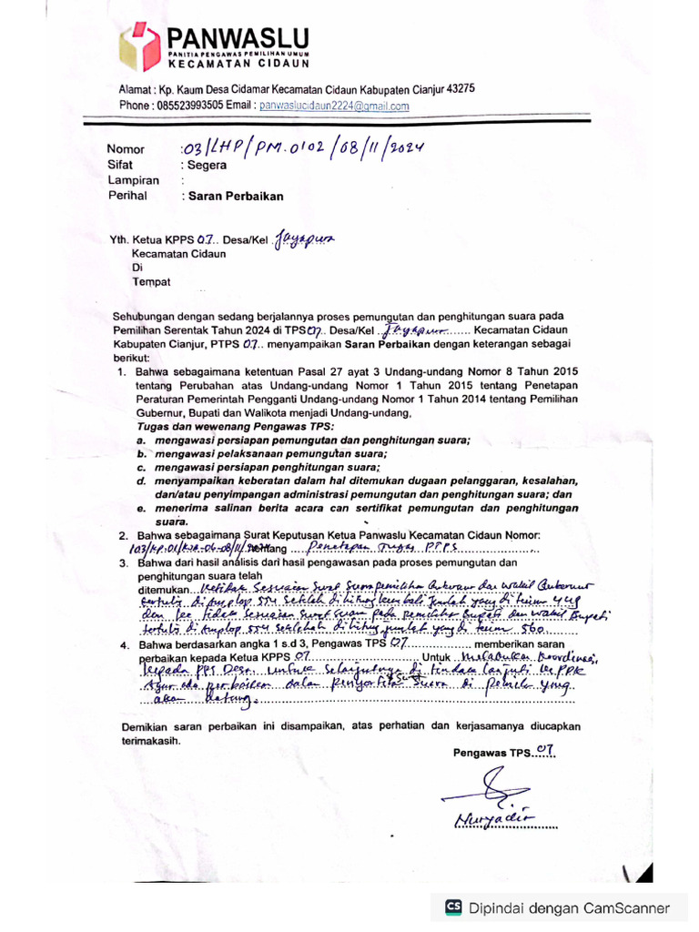 Saran Perbaikan | PDF