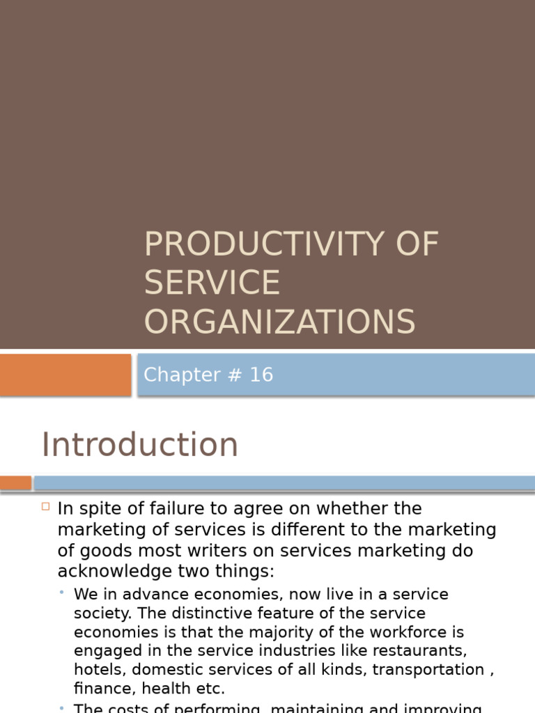Productivity of Service Organizations | PDF | Economies | Economics