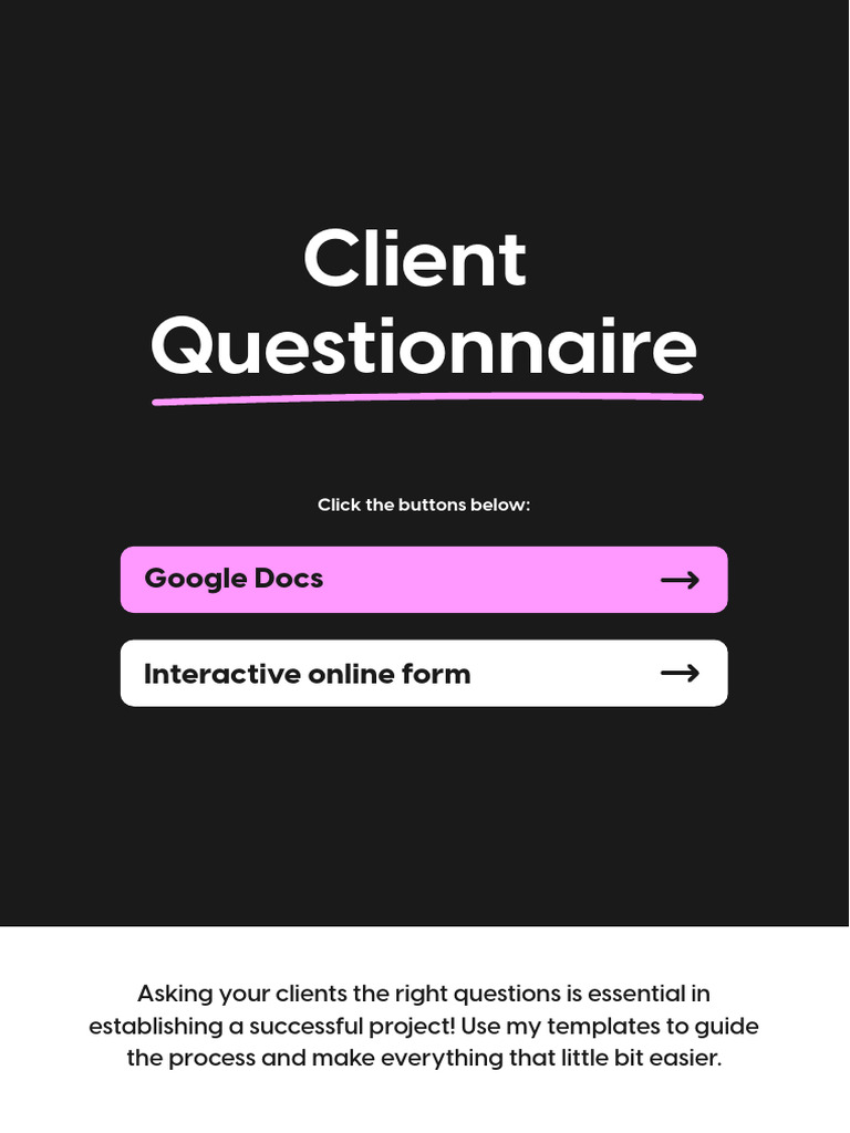 Client Questionnaire Links - Open Me! | PDF