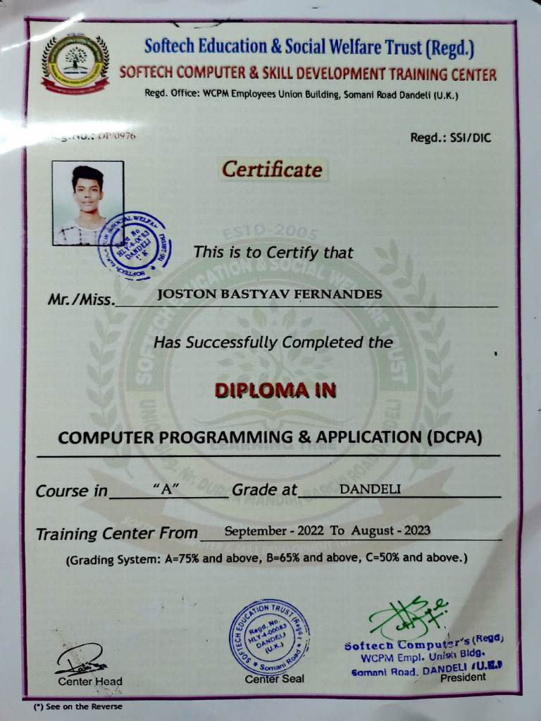 computer certificate | PDF