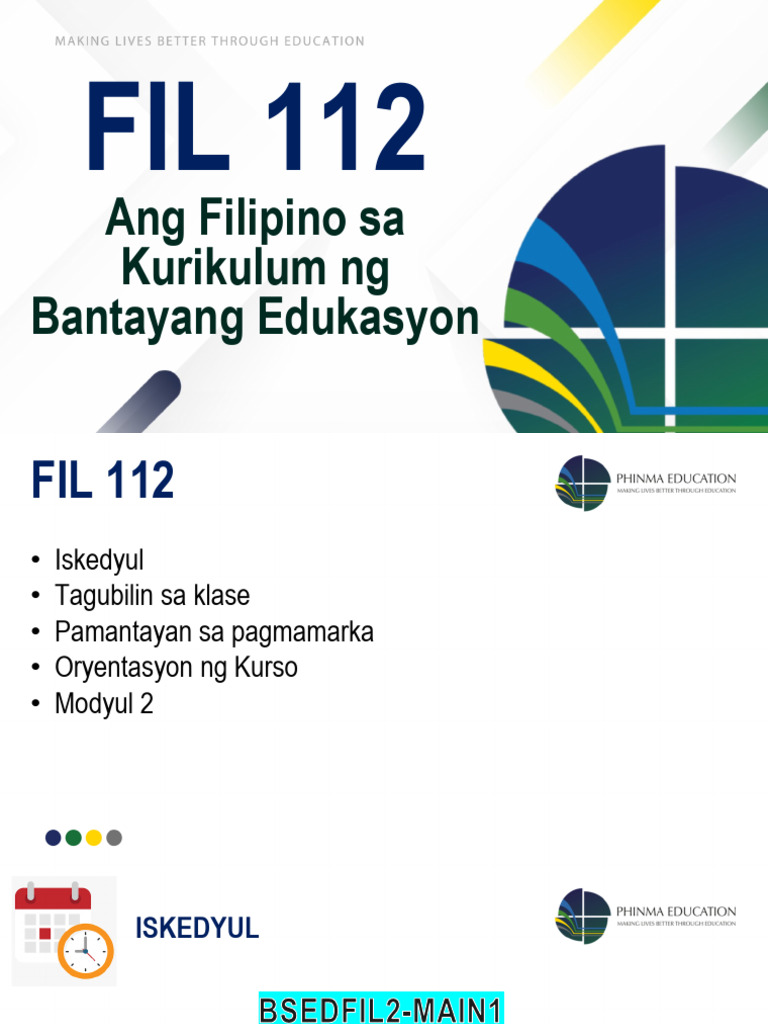 Fil 112 - Oryentasyon, Modyul 1-2 | PDF