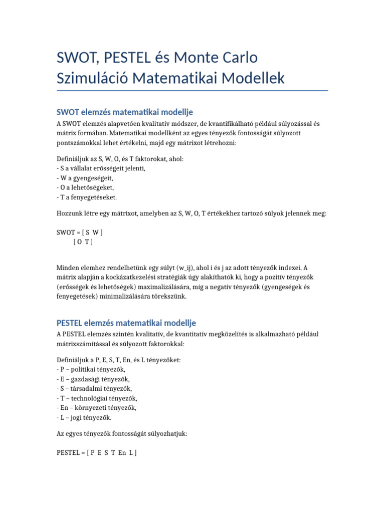 SWOT_PESTEL_Monte_Carlo_modellek | PDF