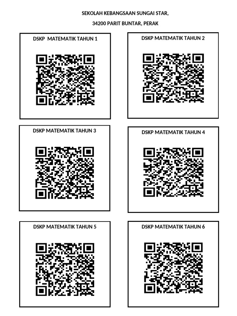 QR Code DSKP Matematik | PDF