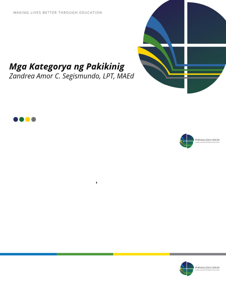 FIL 113 - Aralin 4 - Mga Kategorya NG Pakikinig at Mga Uri NG ...