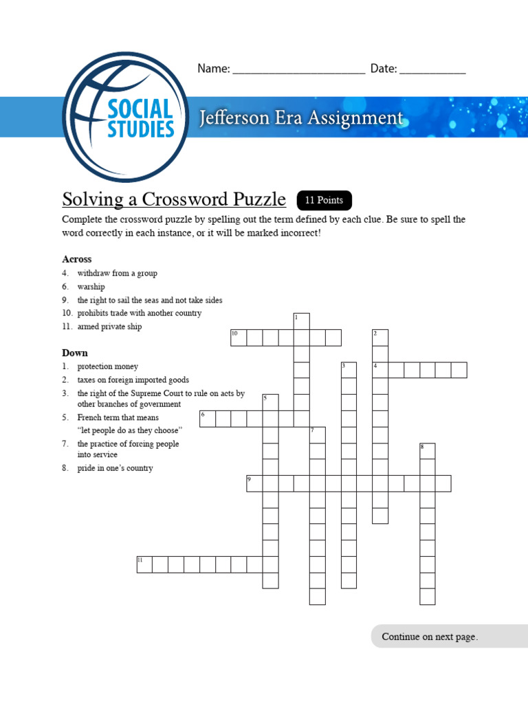 Crossword Puzzle and Historical Insights | PDF | Lewis And Clark ...