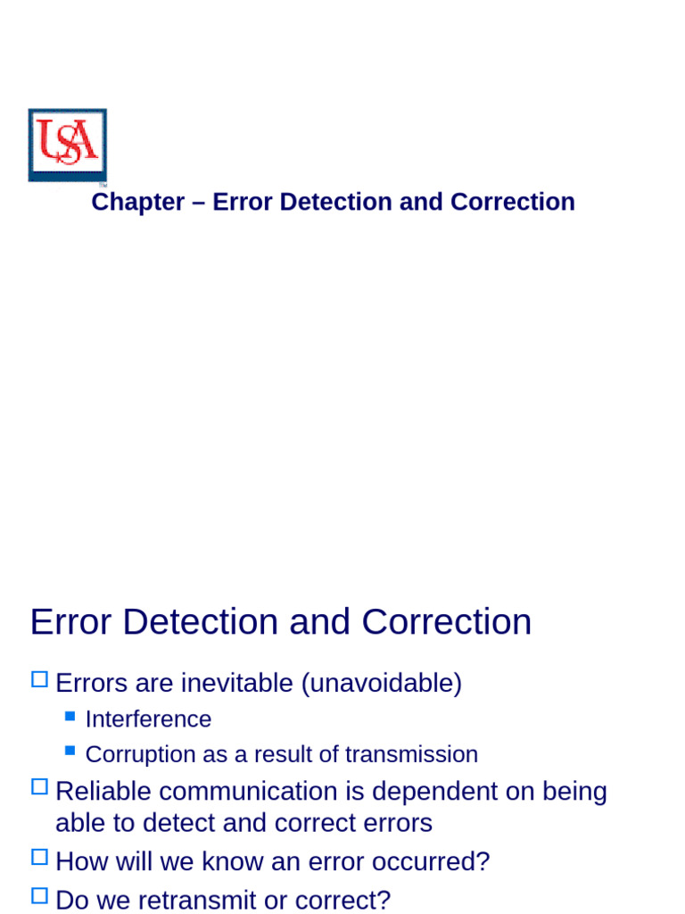 Error Correction And Detection Pdf Error Detection And Correction