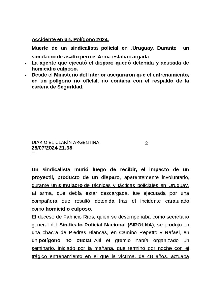 Accidente en Un Polígono 2024. | PDF