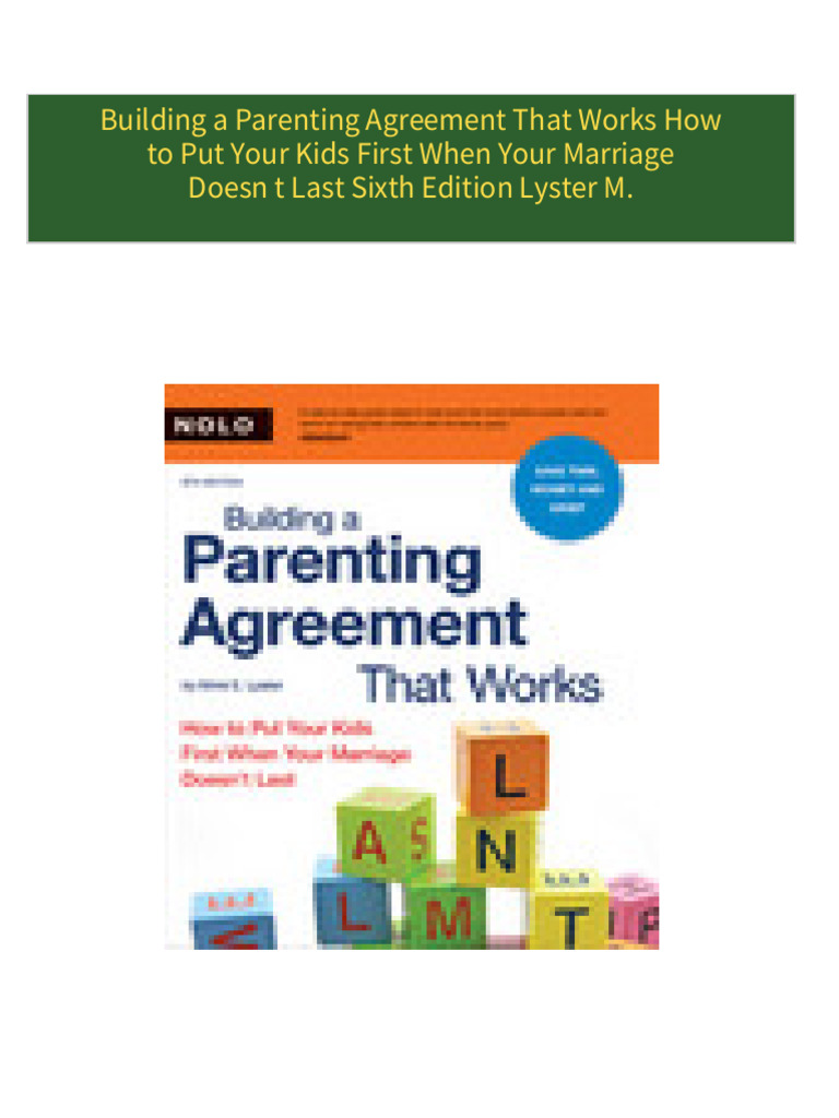 [FREE PDF sample] Building a Parenting Agreement That Works How to Put ...
