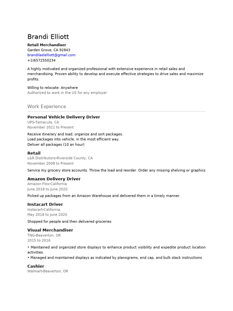 Brandi Elliott | PDF | Retail | Retailing