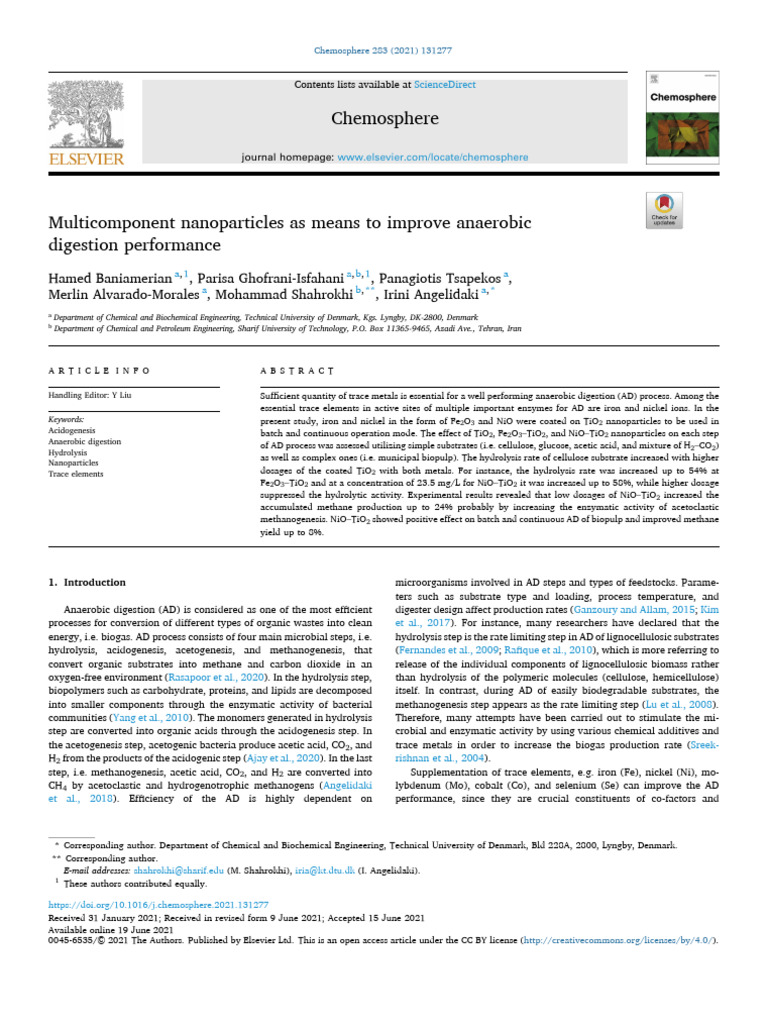 [2021] Improve Anaerobic Digestion Performance | PDF | Anaerobic ...