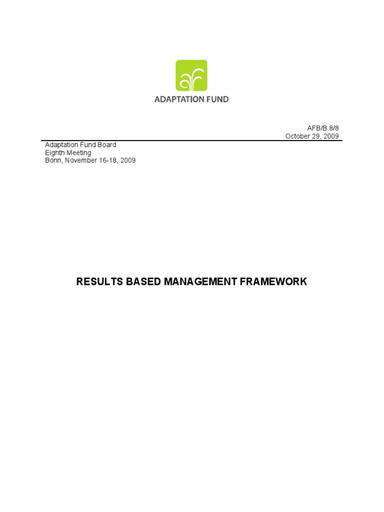 Results Based Management Framework | PDF | Monitoring And Evaluation | Goal