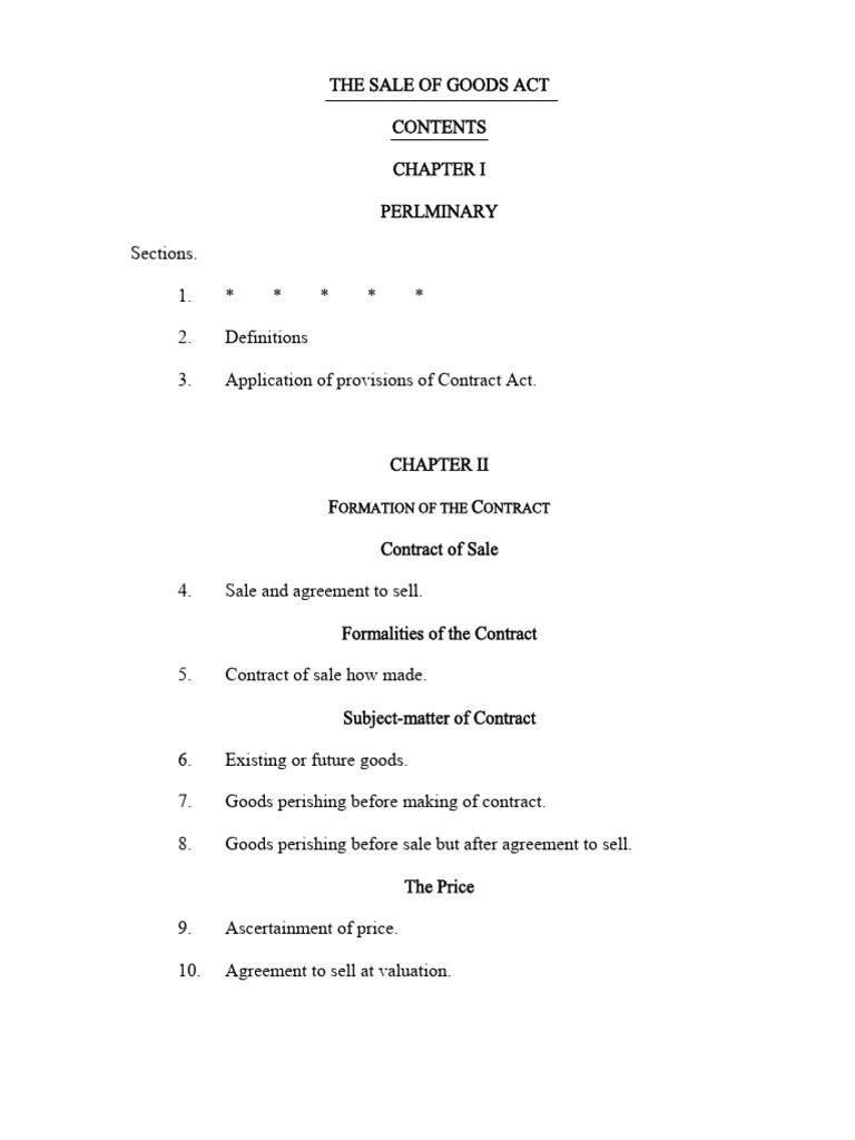 Sale of Goods Act 1930 - Reference | PDF | Implied Warranty | Breach Of ...
