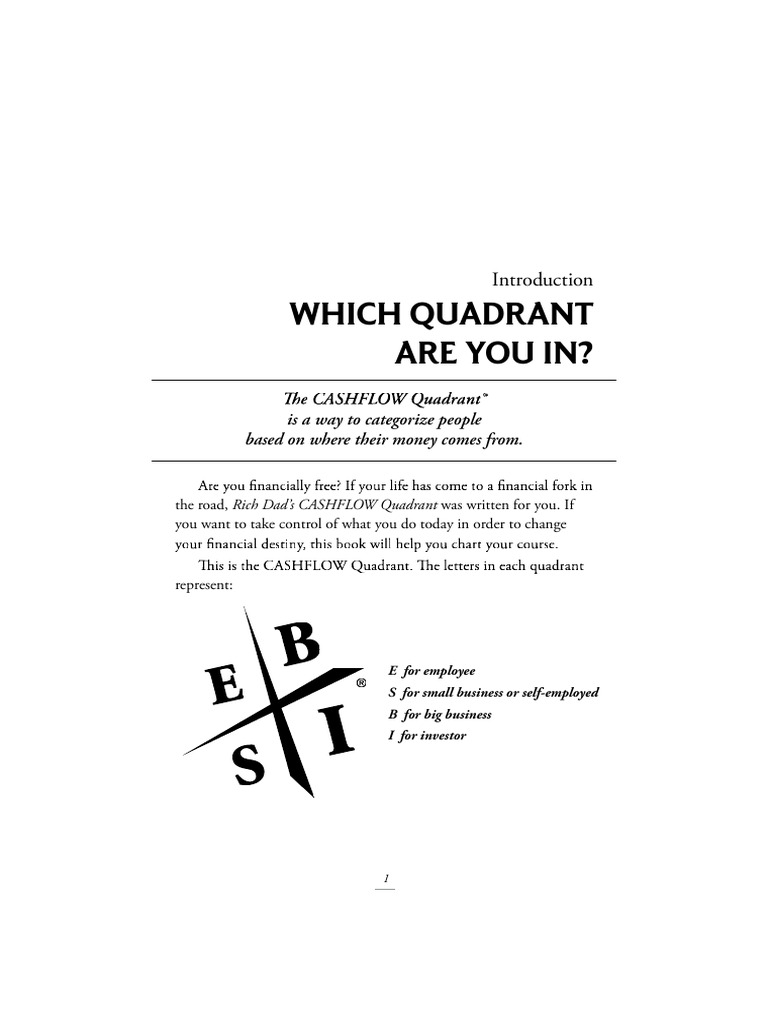 CASHFLOW Quadrant - Four Chapters -Edited | PDF