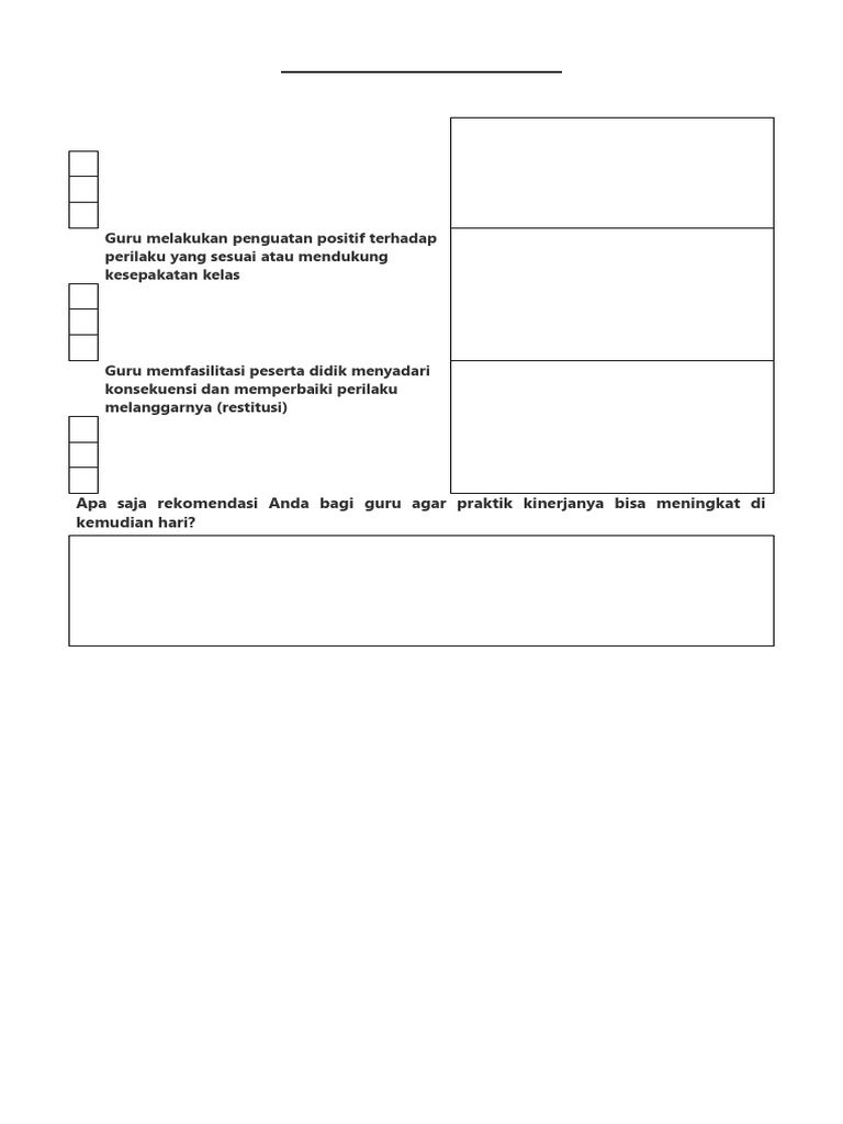 Form Observasi Kelas | PDF
