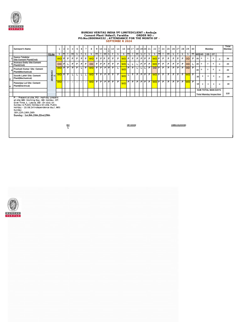 Time Sheet Sep Final 2024 R | PDF