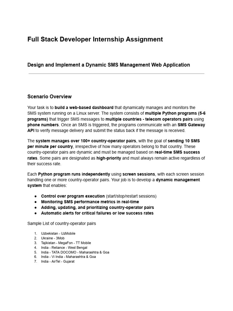 Advance Full Stack Developer Internship Assignment | PDF | Databases ...