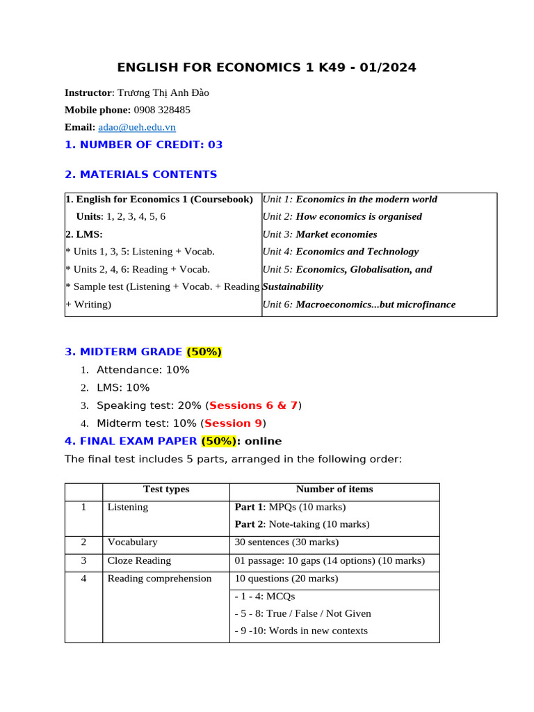 English For Economics 1 K49 | PDF