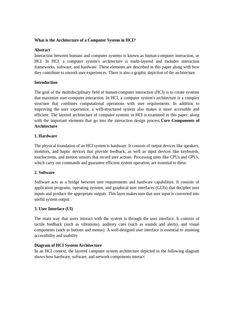 HCI Architecture Research Paper | PDF | Human–Computer Interaction ...